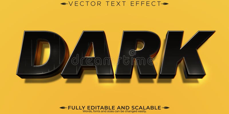 Dark Text Effect, Editable Metallic and Shiny Text Style Stock Vector ...
