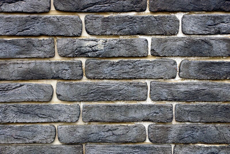 Dark Texture of Black Bricks on the Wall of the Building Stock Photo ...