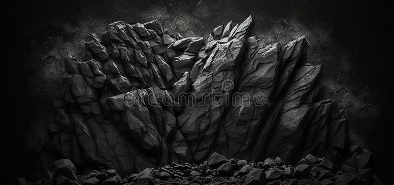 Dark Texture of Black Rock Background, Generative AI Stock Illustration ...