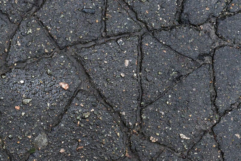 Dark Texture of Cracked Asphalt, Broken Road Surface Stock Image ...