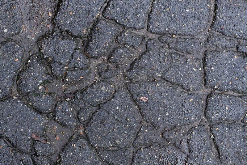 Dark Texture of Cracked Asphalt, Broken Road Surface Stock Image ...