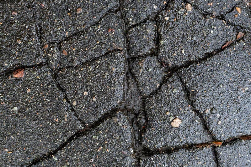 Dark Texture of Cracked Asphalt, Broken Road Surface Stock Image ...