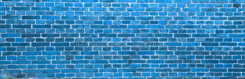 Dark Texture of Old Blue Bricks Wall Background Stock Photo - Image of ...
