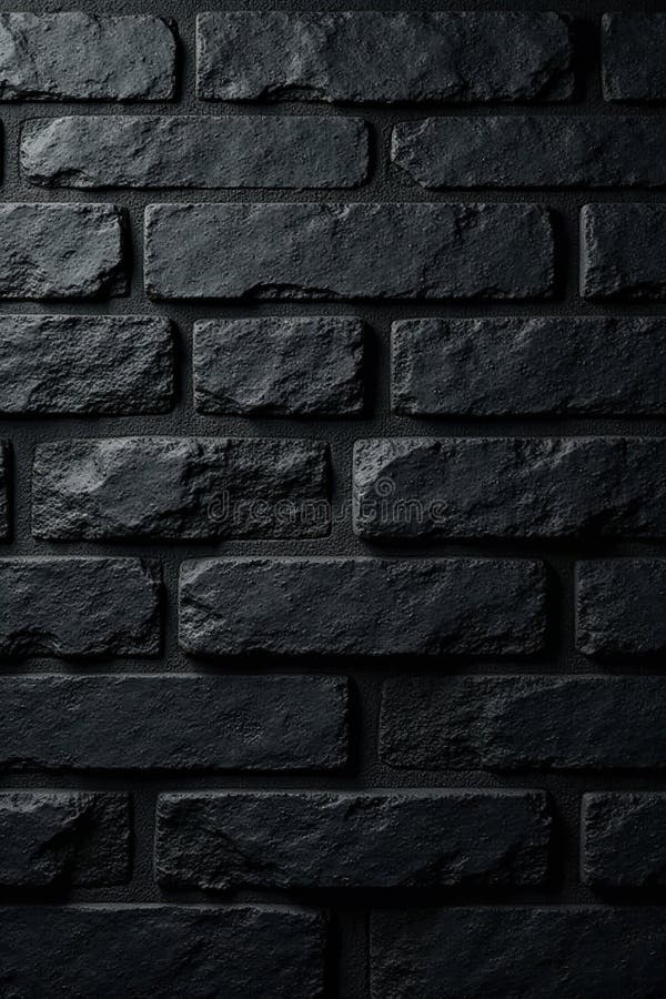 Dark Textured Black Brick Wall Rustic Aged Surface Uneven Background ...