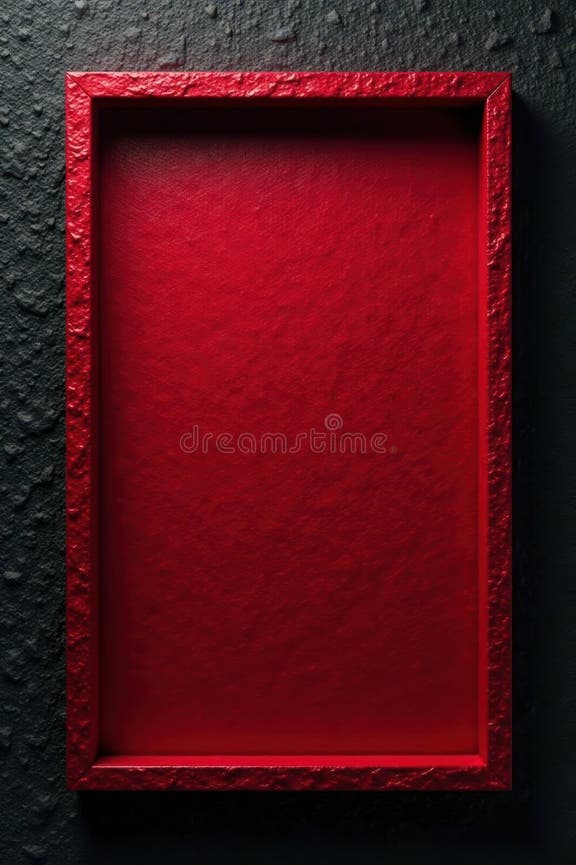 Dark, Textured Black Wallpaper, Bold Ruby Red Rectangular Frame , Decor ...
