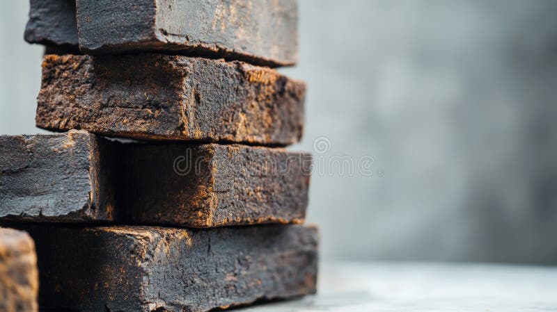 Dark Textured Peat Briquettes for Fuel or Garden Use Stock Image ...