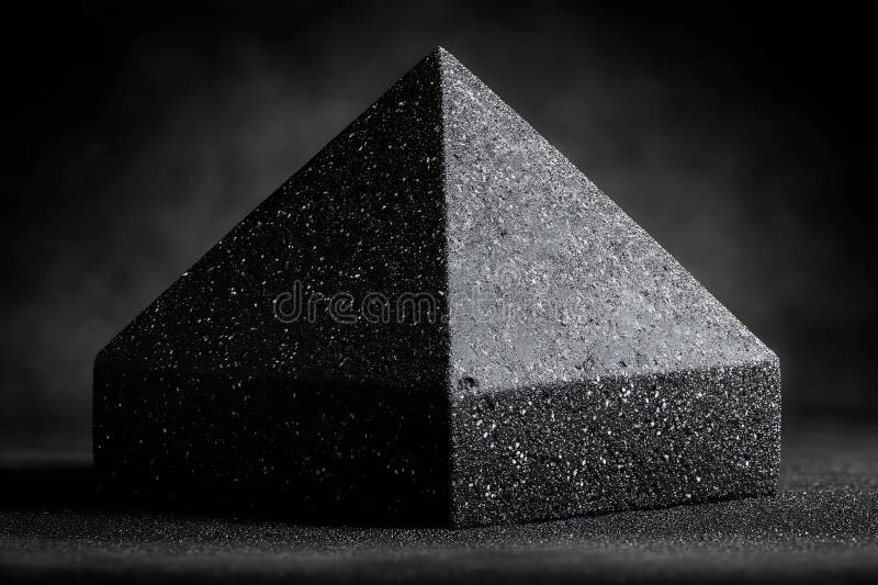 A Dark and Textured Pyramid with a Split Color Scheme on a Dark ...