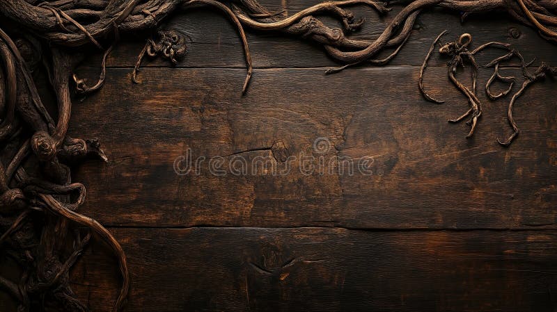 Dirty Twisted Dark Tree Roots in Ground on Vintage Darkened Texture ...