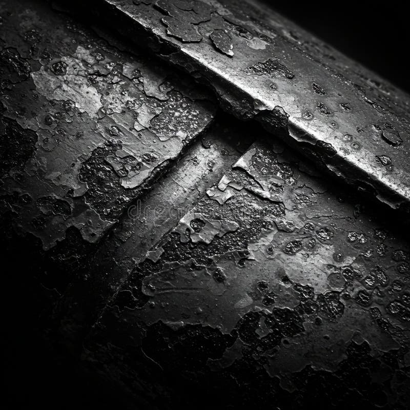 Dark, Textured Surface with Peeling, Cracked Layers Resembling Worn ...