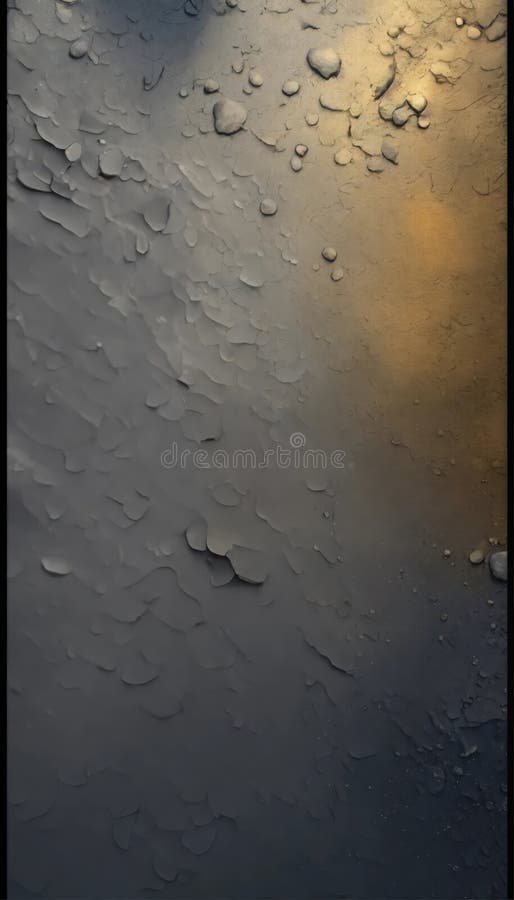 Dark Textured Surface with Scattered Droplets and a Subtle Golden Light ...