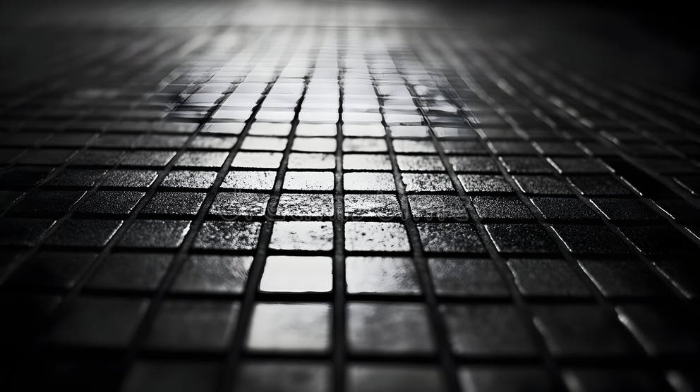 Dark Textured Tiles Aligned in a Precise Grid, Capturing the Geometric ...