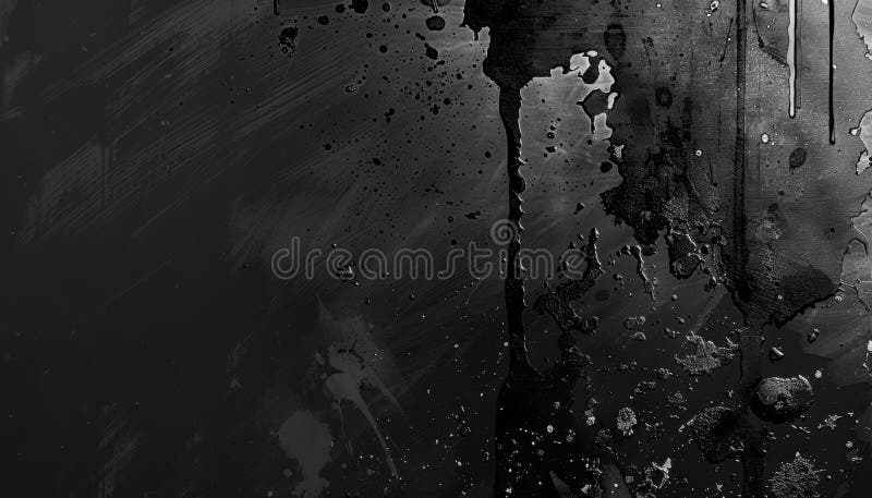 Dark Textured Wall with Paint Splatters and Drips in an Abstract ...