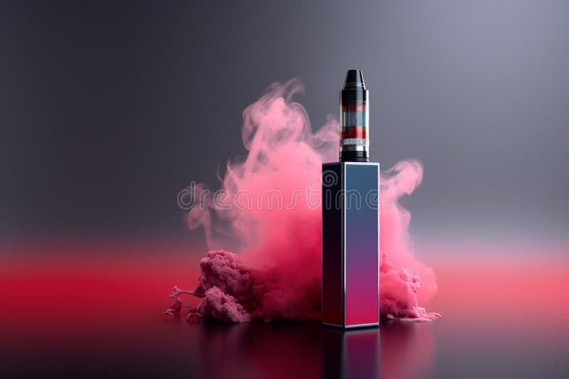 A Dark-themed Image Featuring a Disposable Vape Cigarette with Smoke ...