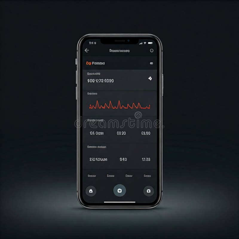 A Dark-themed Smartphone Displays Lines of Code or Data with ...