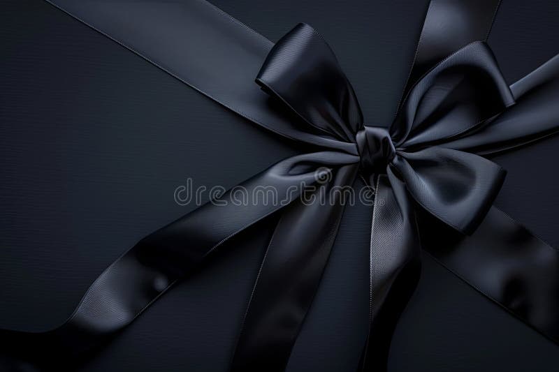 Dark-themed Top View Featuring Black Satin Ribbon Bow. Gothic Design ...