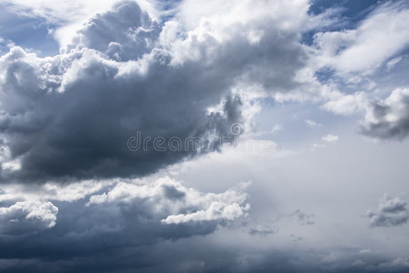 Dark Thunder Clouds on the Blue Sky. Abstract Background with Clouds on ...