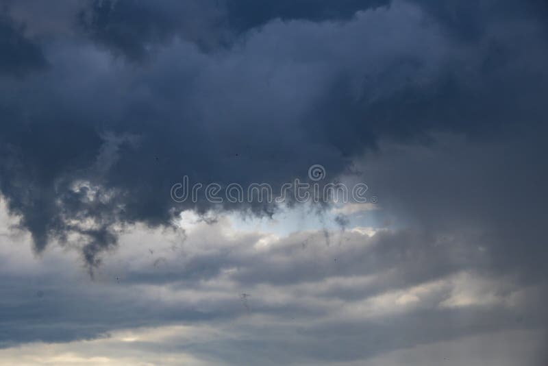 Dark Thunder Clouds on the Blue Sky. Abstract Background with Clouds on ...