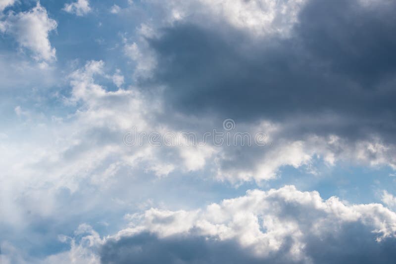 Dark Thunder Clouds on the Blue Sky. Abstract Background with Clouds on ...