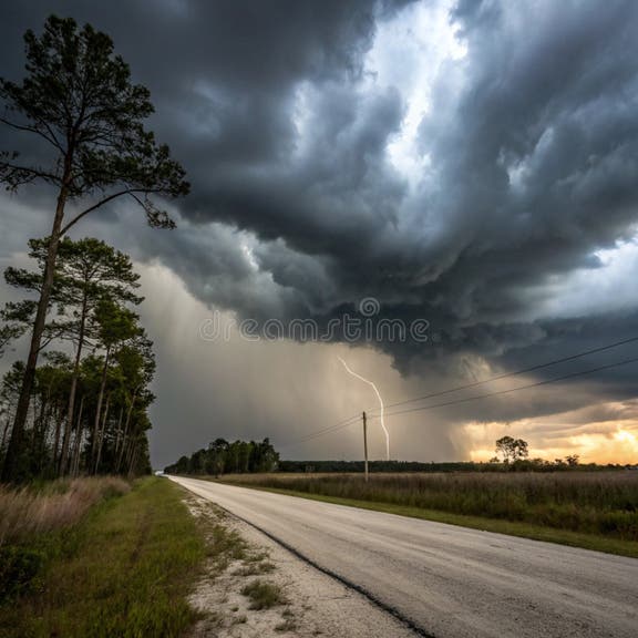 Dark Thunder Clouds and Dramatic Storms Stock Illustration ...
