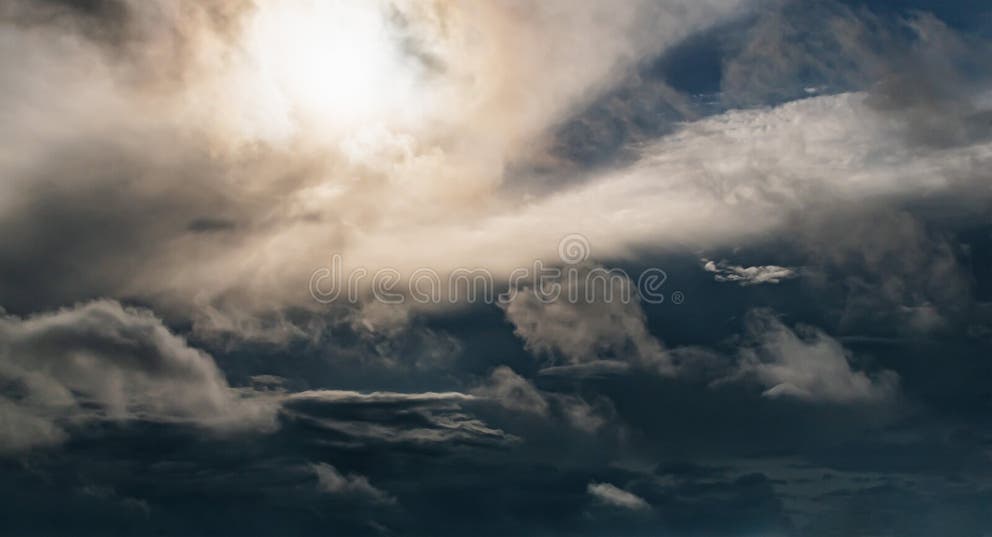 A Dark Thundercloud with a Rainbow Stock Photo - Image of cloudy ...