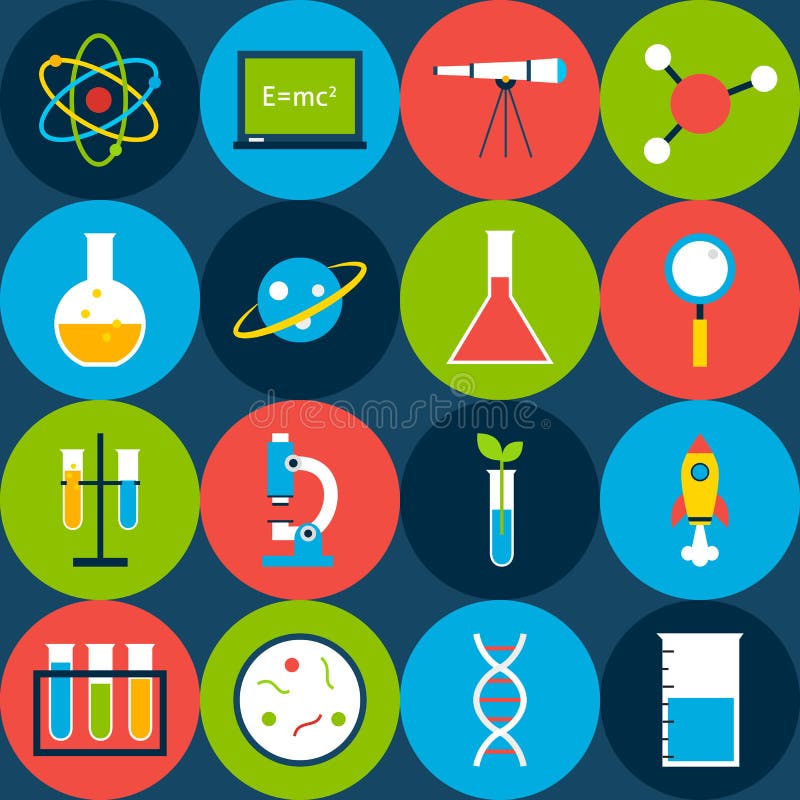 Dark Tile Science Background with Circles Stock Vector - Illustration ...