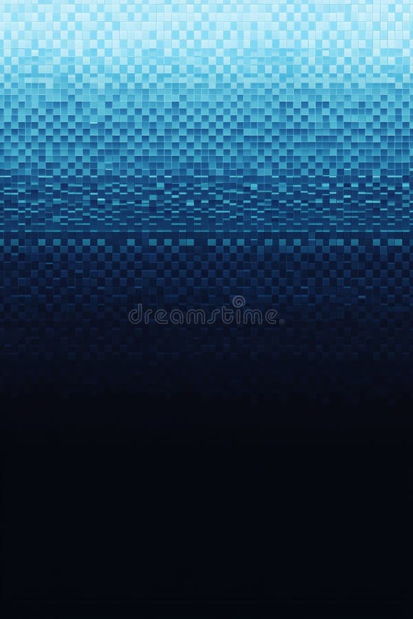 Dark-to-light Pixel Gradient in Navy and Sky Blue Simulating the Ocean ...