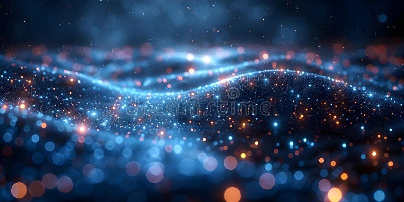 Dark Tones Abstract Digital Technology Background with Network Coding ...