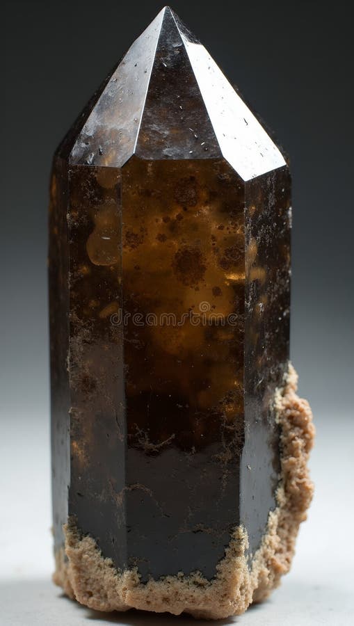 Dark Translucent Smoky Quartz with Hexagonal Crystal Structure Sharp ...