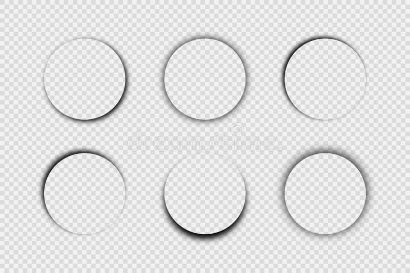 Set of Six Circular Shadows Isolated on Transparent Background Stock ...