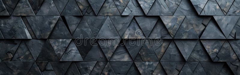 Dark Triangular Mosaic Tile Wallpaper with Geometric Fluted Triangles ...