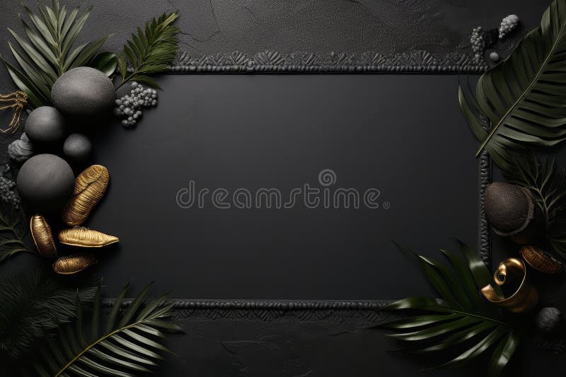 Dark Tropical Leaf Abstract Flat Lay Texture Conveying Nature Concept ...
