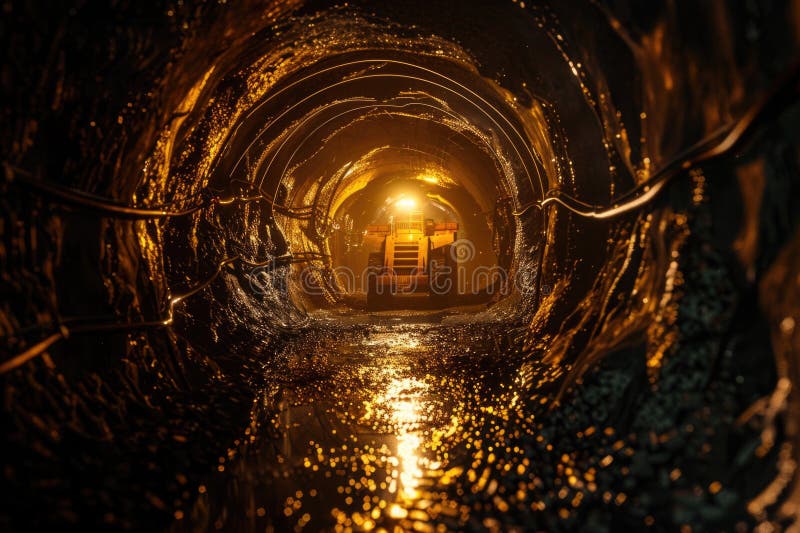 A Dark Tunnel with a Beam of Light Guiding the Way Forward Stock Photo ...