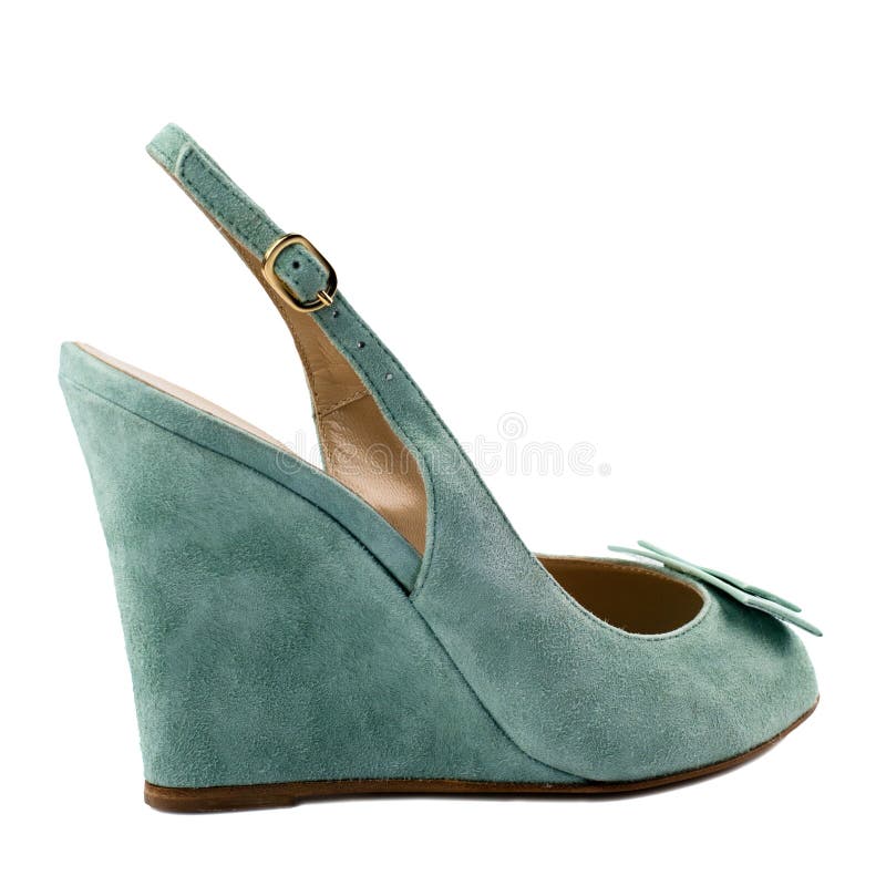 Dark Turquoise Shoe Isolated on White Background. Stock Image - Image ...