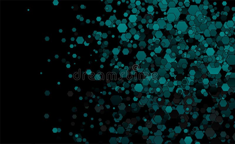 Dark Turquoise Tech Geometric Hexagons Abstract Background Stock Vector ...