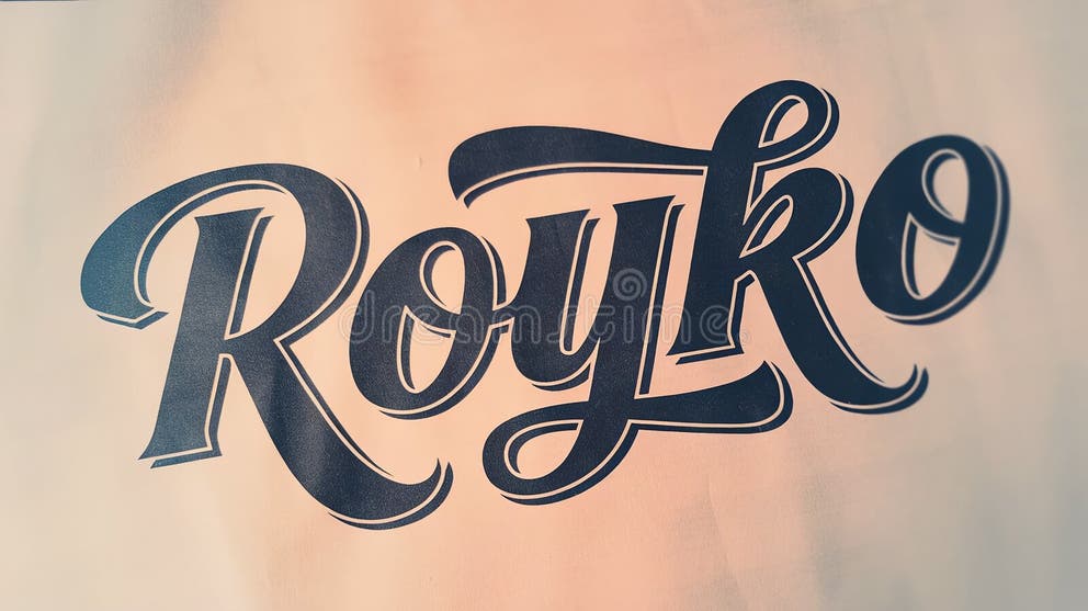 Dark Typography of Name Royko on Light Gradient Background Stock ...