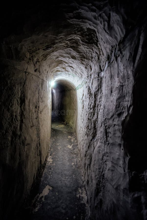 Dark Underground Passage of Old Chalky Cave Monastery Stock Image ...