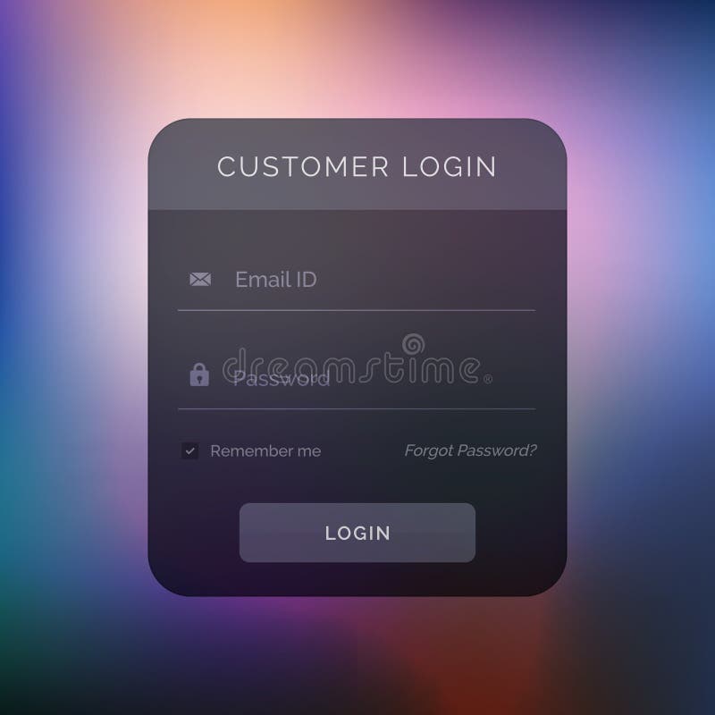 Dark User Interface Design for Login Template Stock Vector ...