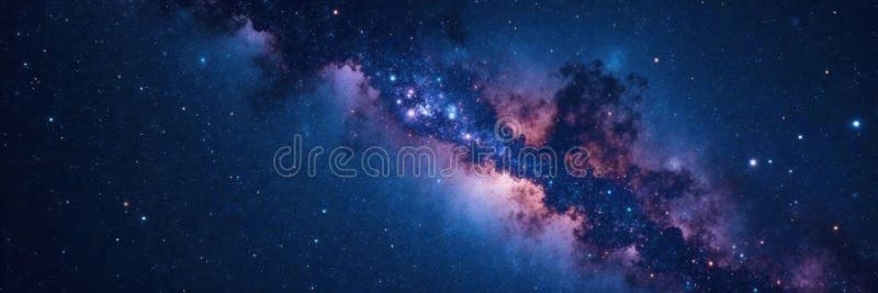 Dark Vastness of Starry Night Sky with Galaxy and Stars, Cosmic, Void ...