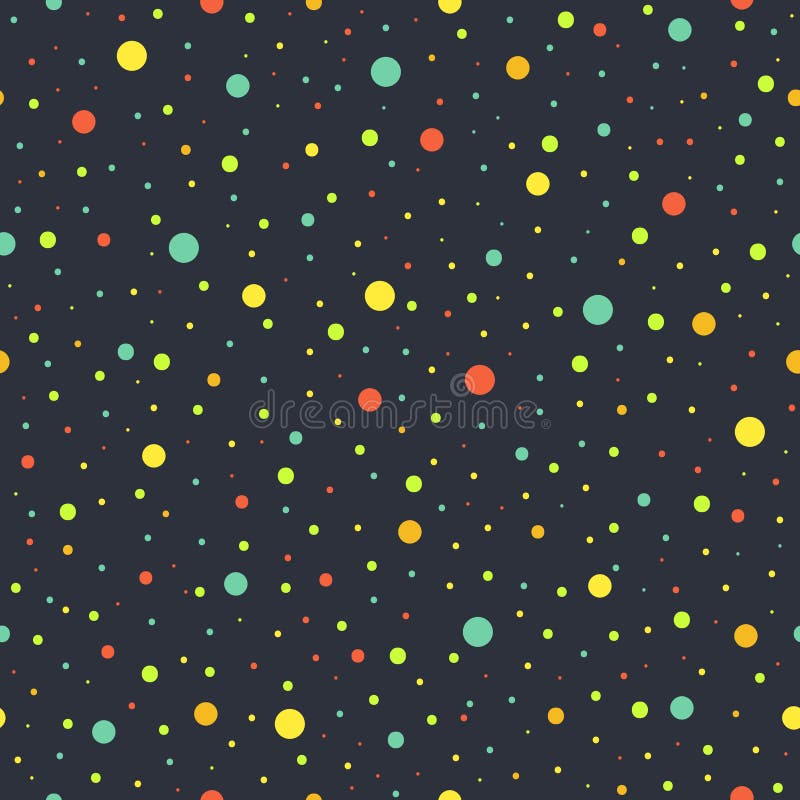 Dark Vector Seamless Pattern with Colorful Dots Stock Illustration ...