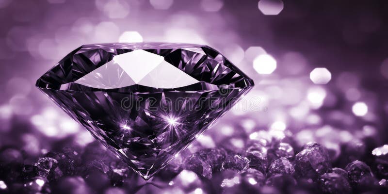 A Dark Violet Diamond Background with Soft Light Reflecting from Each ...