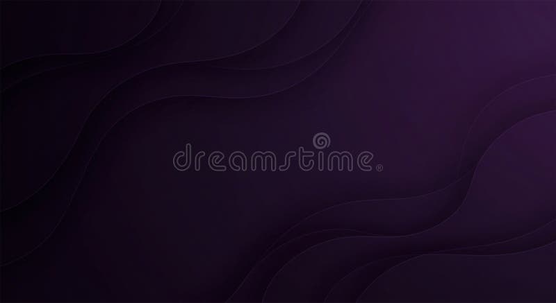 Dark Violet Paper Waves Abstract Banner Design. Elegant Wavy Vector ...