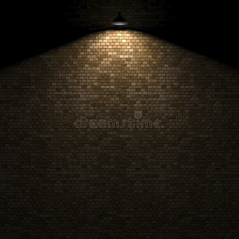 Dark Wall with Lamp Above 3d Rendering Stock Illustration ...