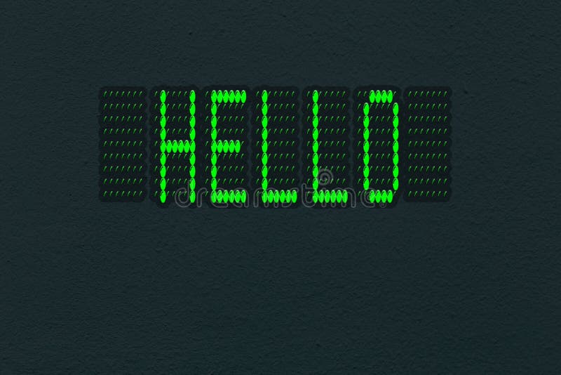 Dark Wall Texture with LED Panel with Inscription Hello Stock ...