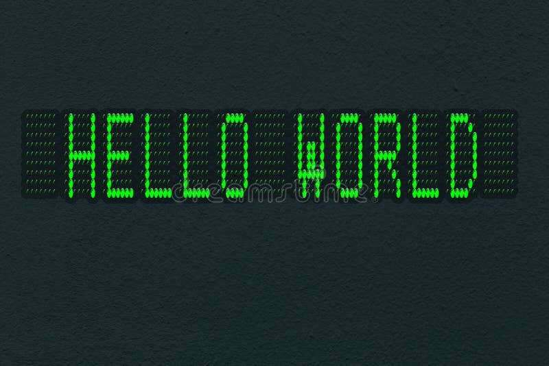 Dark Wall Texture with LED Panel with Inscription Hello World Stock ...