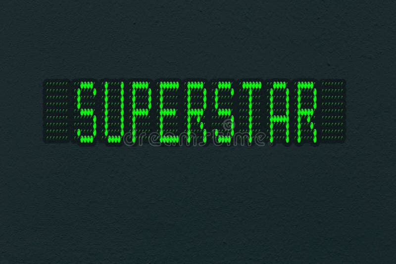 Dark Wall Texture with LED Panel with Inscription Superstar Stock ...
