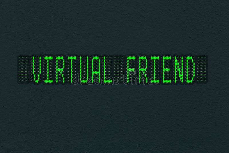 Dark Wall Texture with LED Panel with Inscription Virtual Friend Stock ...