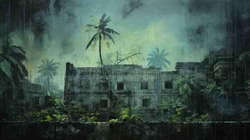 Post-apocalyptic Ruins: Abandoned Prison in Tropical Moist Forest Stock ...