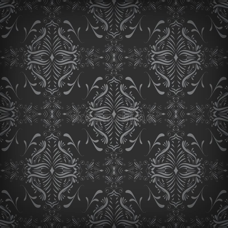Dark Wallpaper with Seamless Pattern Stock Vector - Illustration of ...