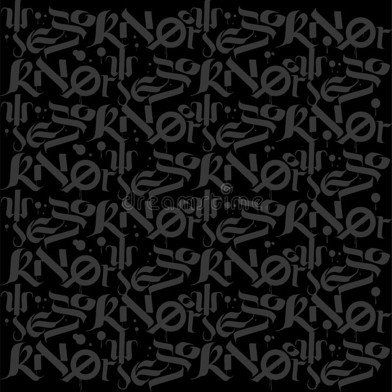 Gray Inscriptions, Calligraphy on a Black Background Stock Vector ...