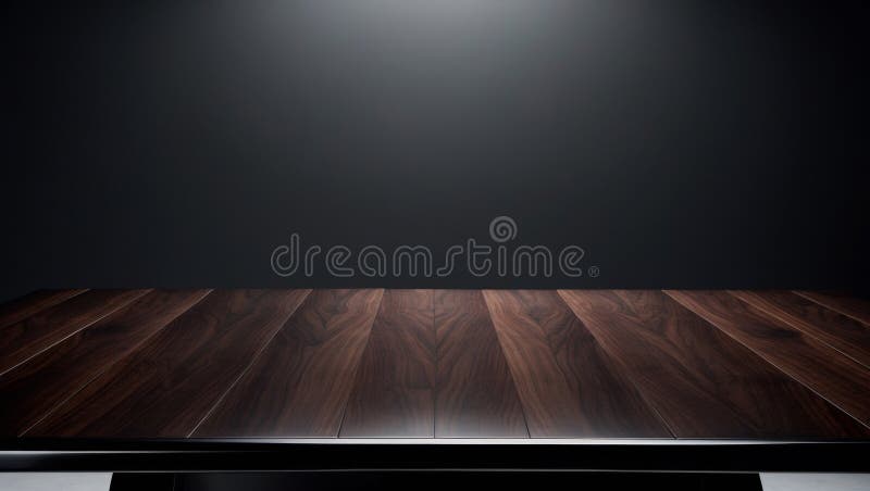 Dark Walnut Table with Dramatic Lighting Stock Illustration ...